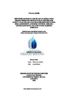 IDENTIFIKASI BAHAYA KECELAKAAN KERJA PADA PROSES PRODUKSI MENGGUNAKAN METODE JOB SAFETY ANALYSIS ...